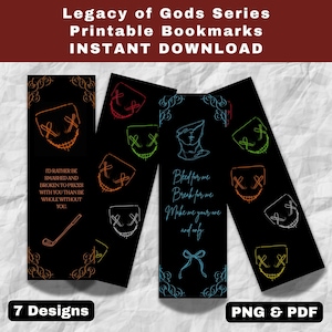 Legacy of Gods Series Inspired Bookmarks PDF and PNG Files - Instant ...