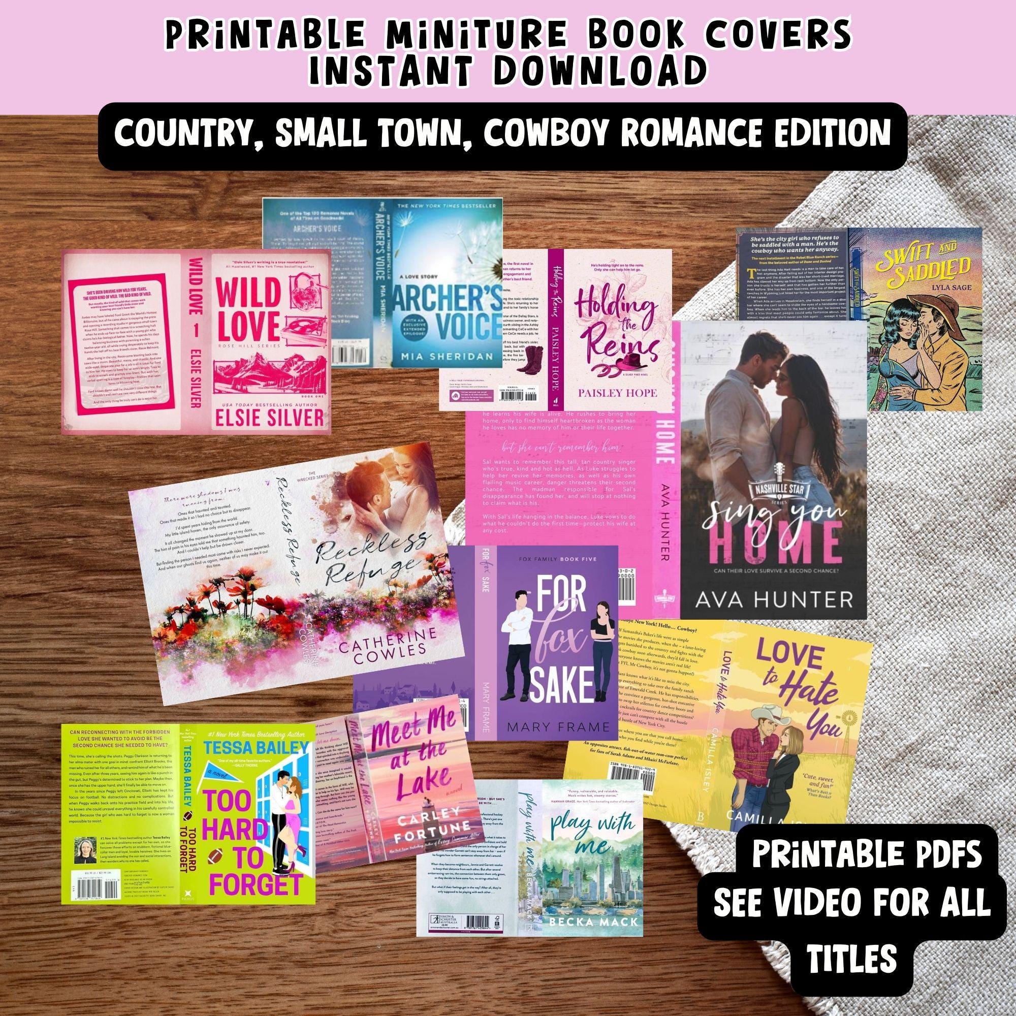 Mini Book Covers Printable Popular Titles Country, Western, Small Town ...