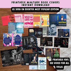 Mini Book Covers Printable 300+ Titles Popular Booktok Titles ...