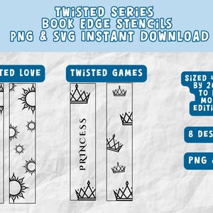 Twisted Series Book Edge Stencils for Sprayed Edges Booktok PNG SVG ...