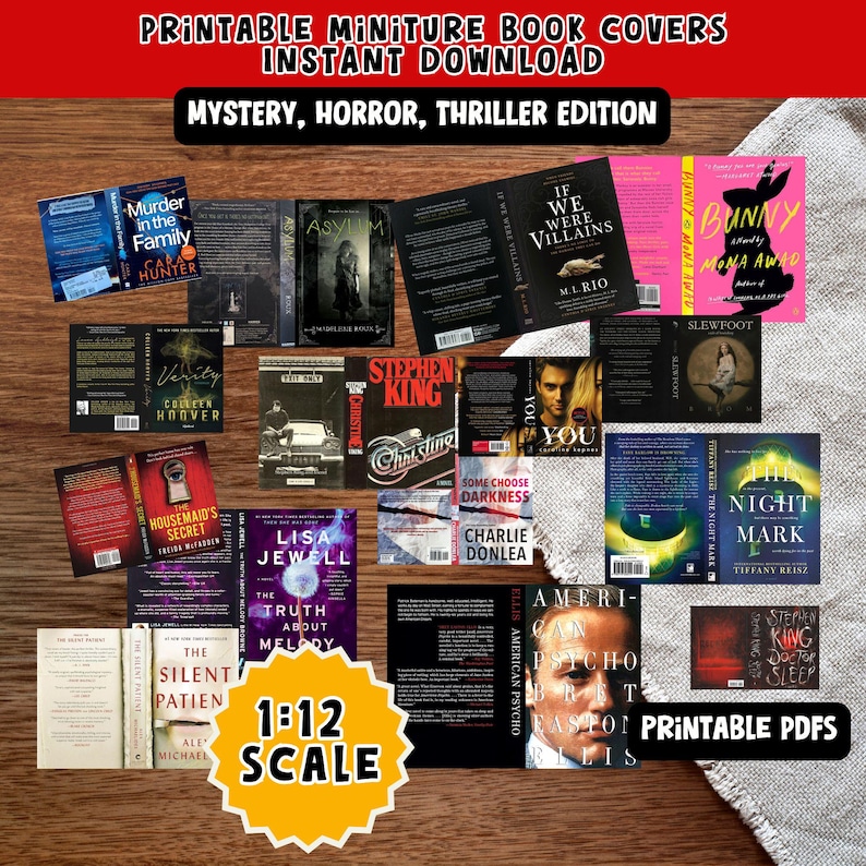 Mini Book Covers Printable Popular Booktok Titles - Printable 1:12 ...