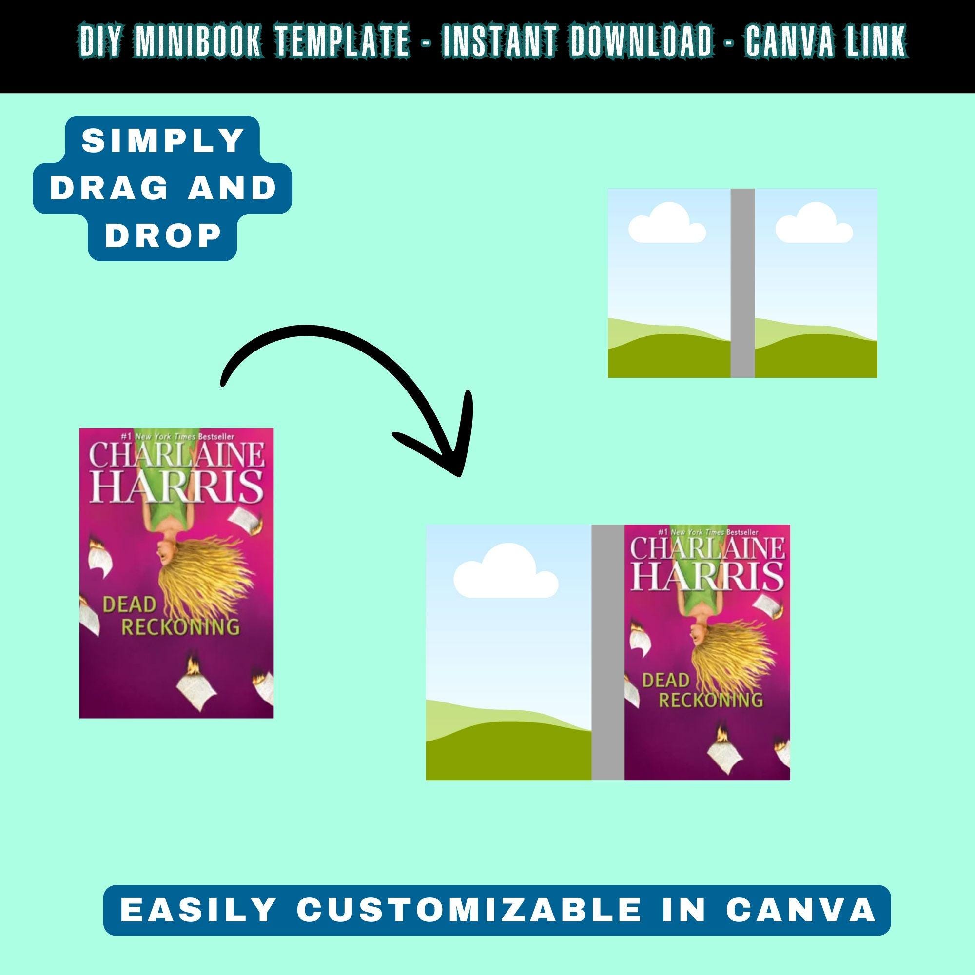 Mini Book Cover Templates, Miniature Books, Canva Editable Printable ...