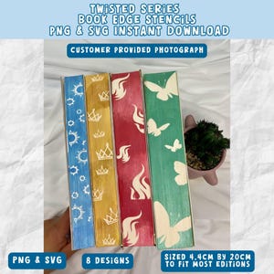 Twisted Series Book Edge Stencils for Sprayed Edges Booktok PNG SVG ...