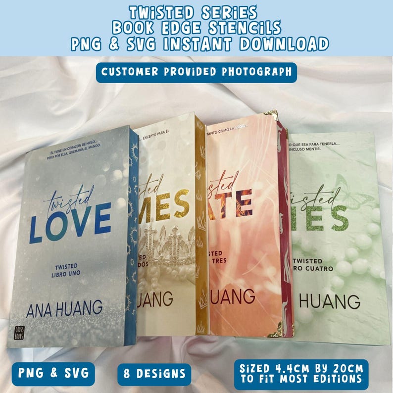 Twisted Series Book Edge Stencils for Sprayed Edges Booktok PNG SVG ...
