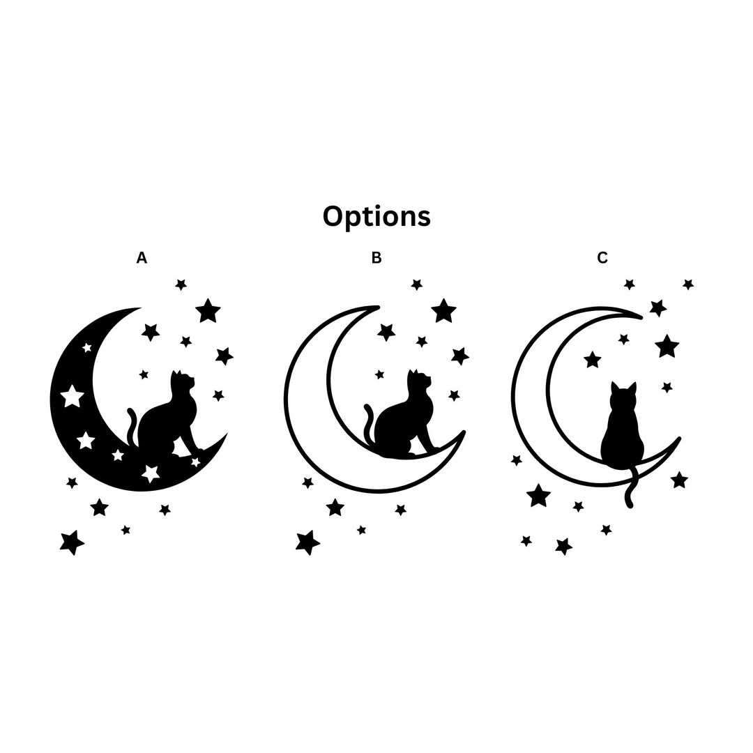 Cat Moon Decal | Cat Decal for Cars, Tumblers, Laptops, & More | Cat ...