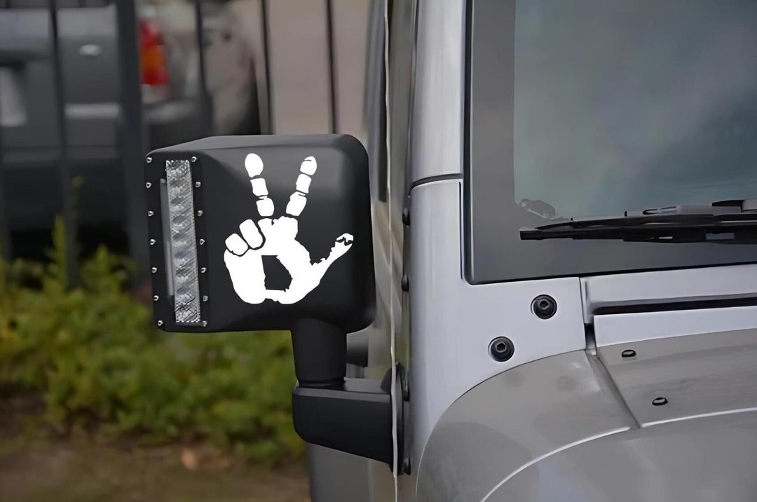 Set of Two Hands Jeep Wave Decals With State Cut Out | Peace Wave Decal ...