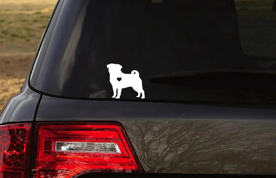 Pug Decal for Cars, Tumblers and More | Pug Vinyl Sticker | Pug Car ...