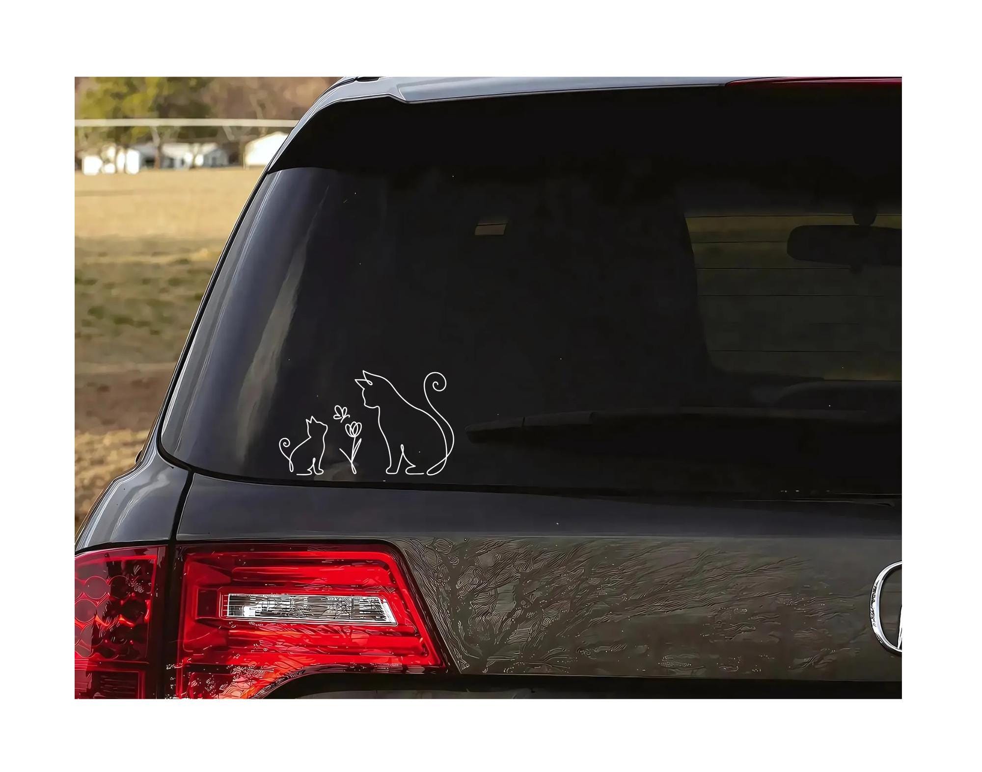 Fine Line Cat Vinyl Decal: Multiple Options, Car, Tumbler, Laptop ...