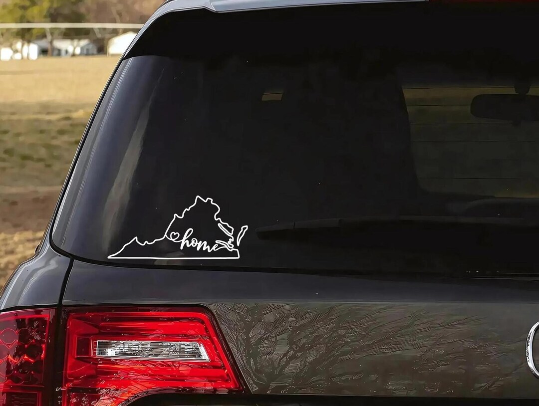 Virginia Home State Decal: VA Outline Die Cut Sticker, Multiple Options ...