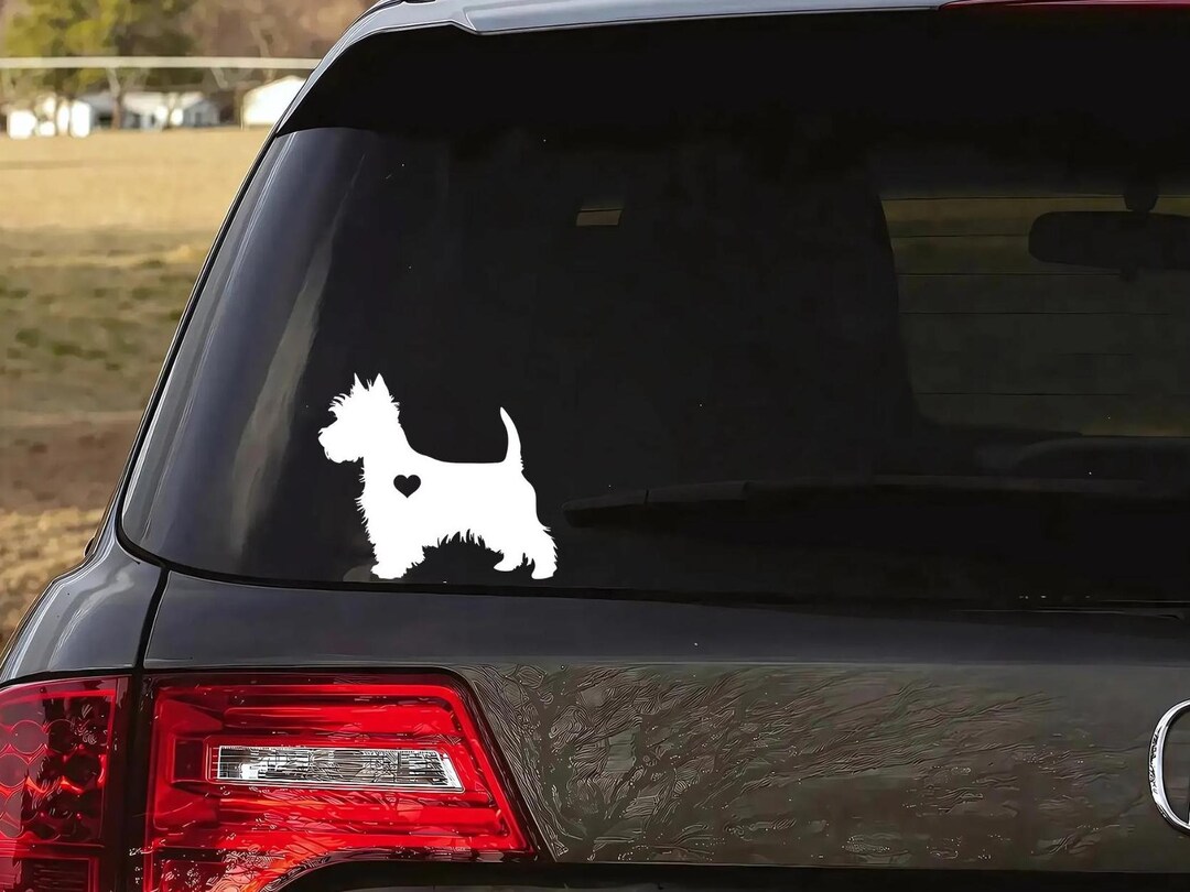 Westie Car Decal: West Highland Terrier Sticker With Cut Out Heart ...
