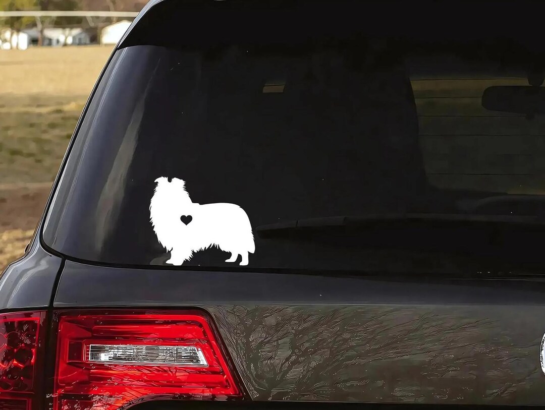 Shetland Sheepdog Decal: Sheltie Car Sticker With Cut Out Heart Option ...
