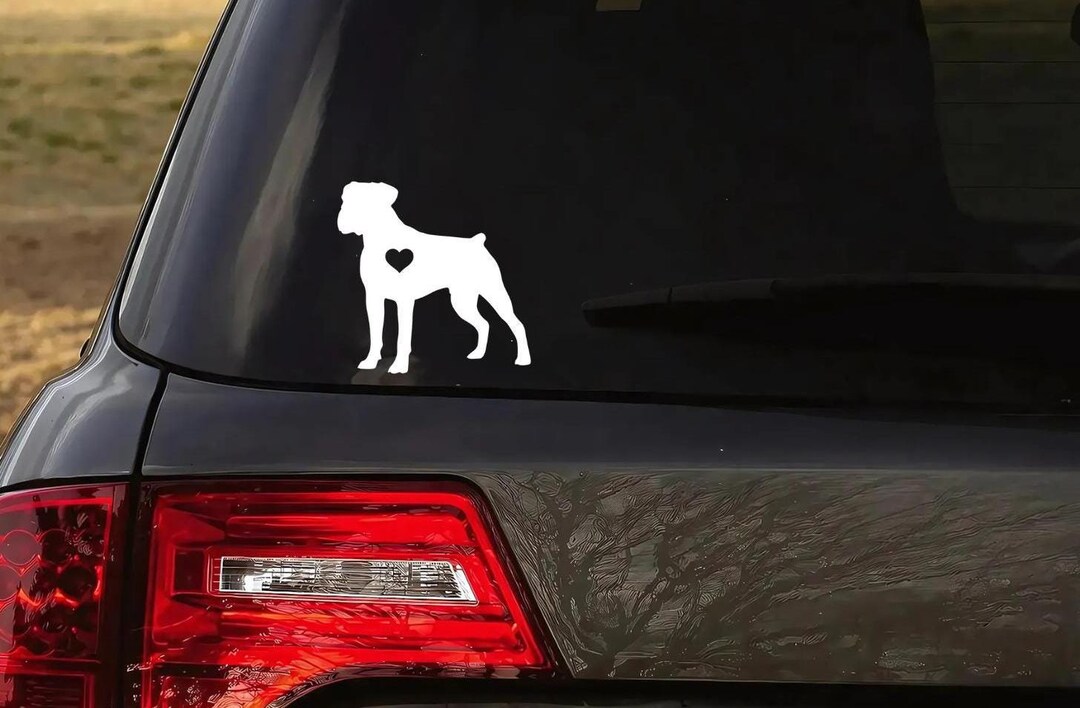Boxer Dog Decal: Dog Vinyl Car Sticker With Cut Out Heart Option - Etsy
