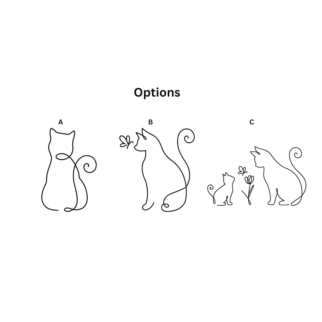 Fine Line Cat Vinyl Decal: Multiple Options, Car, Tumbler, Laptop ...