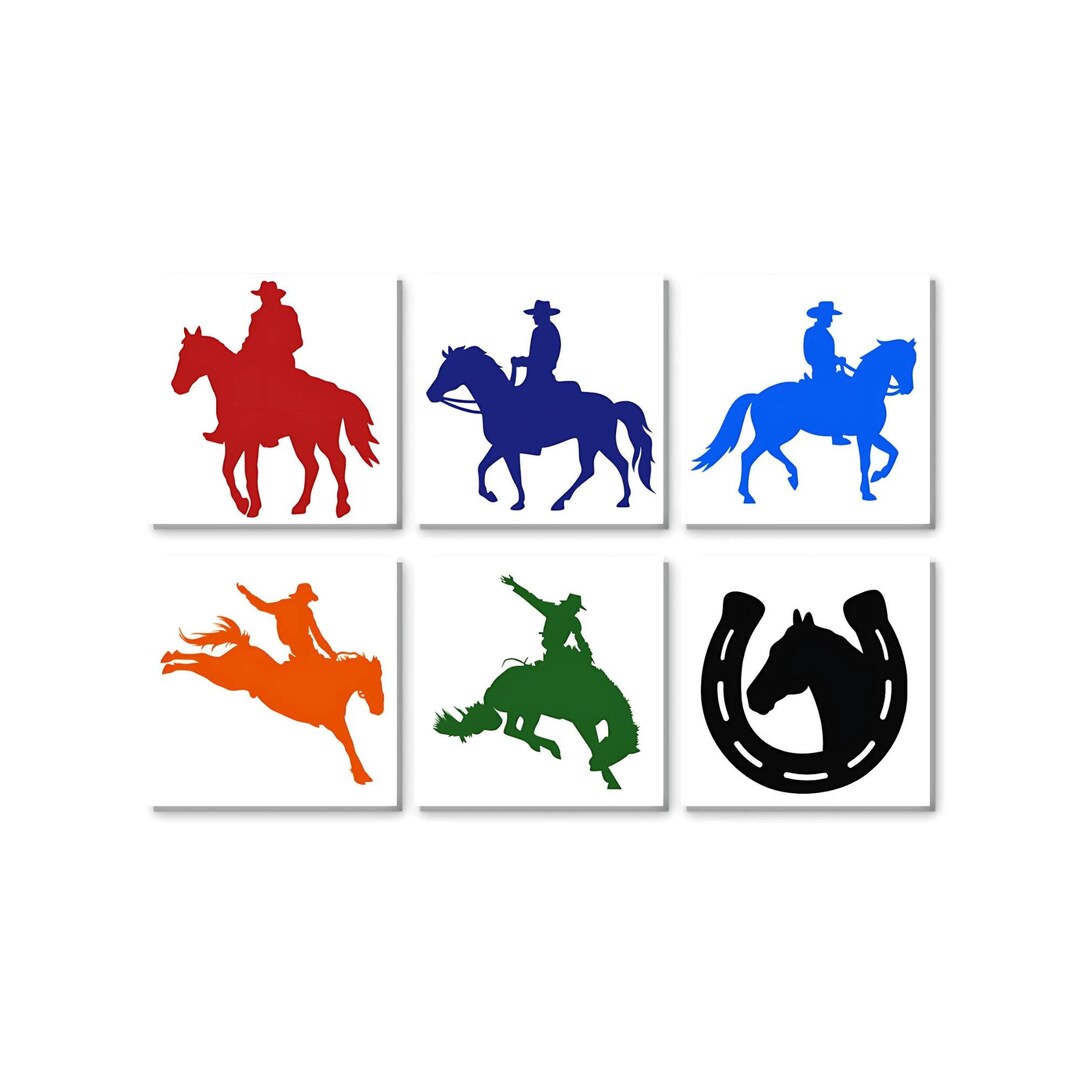 Cowboy Horse Decal | Multiple Designs | Equestrian Decal | Horse Car ...