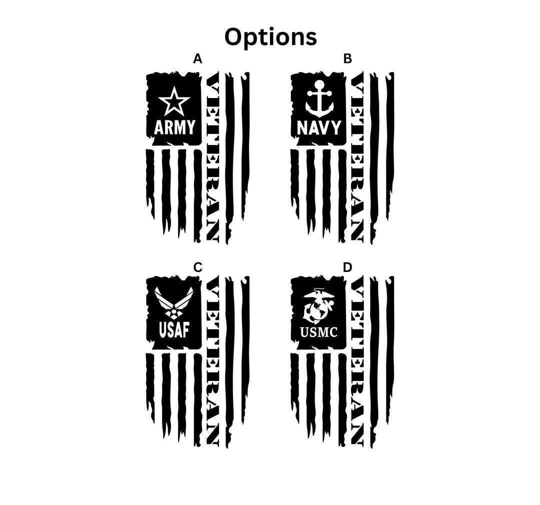 Veteran Flag Decal | Military Branches Flag | Army Veteran | Marines ...