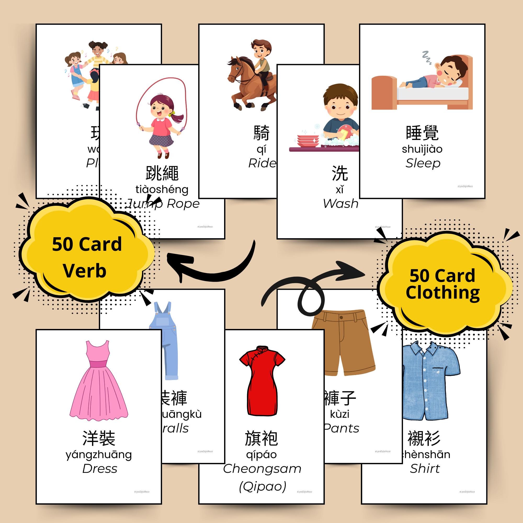 Educational Flashcard Bundle | English-chinese Bilingual Learning | 350 ...