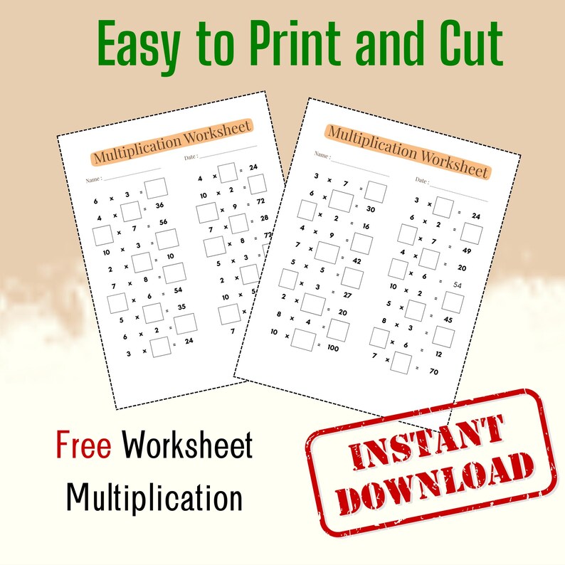 Multiplication Chart Printable + 5 Bonus Worksheets | Fun & Easy Math ...