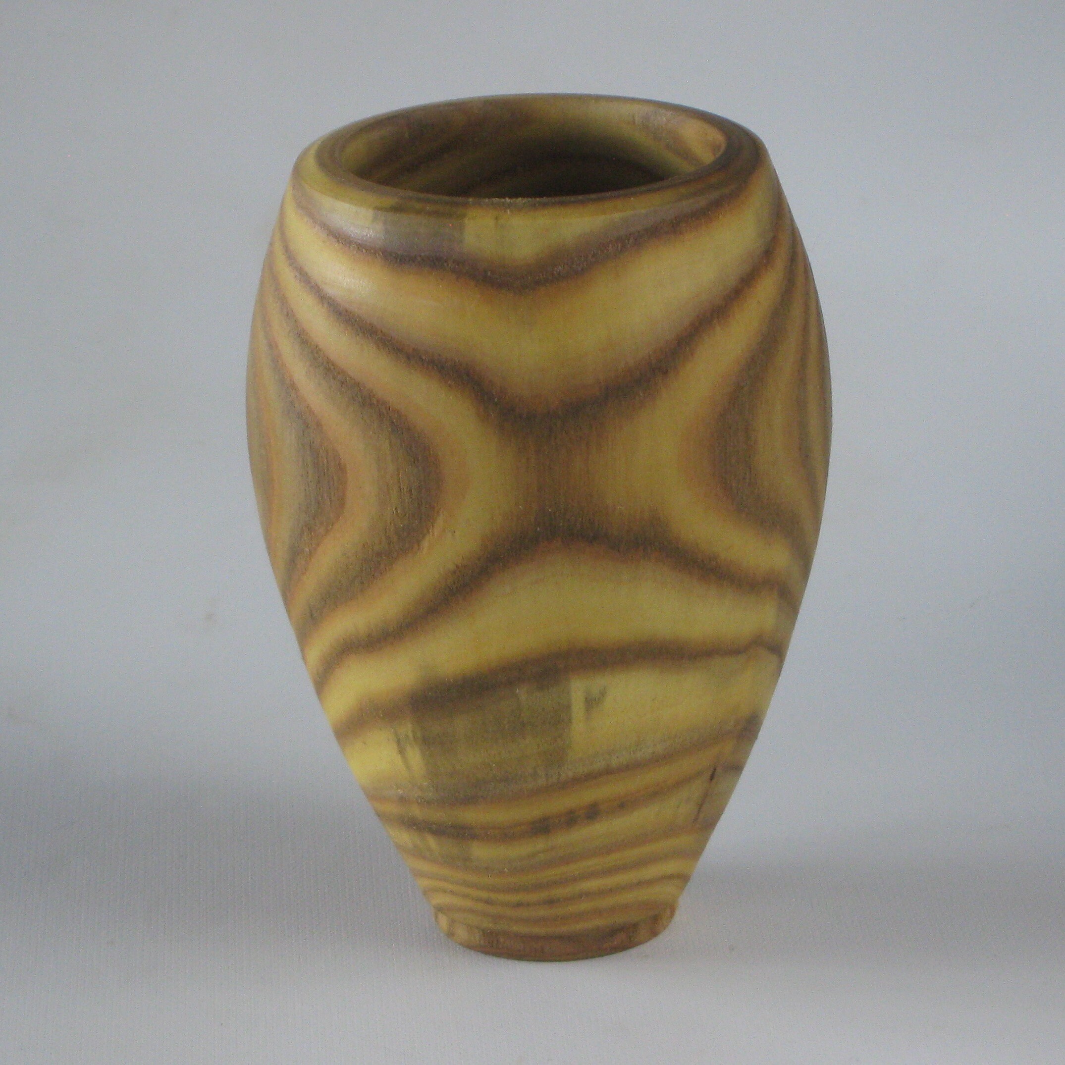 Turned Wooden Vessel of Sumac Wood, Palm-sized Beauty With Bark ...