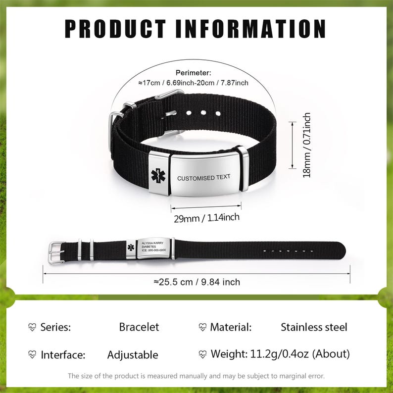 Personalized Medical Alert Bracelet, Custom Engraved Medical ID ...