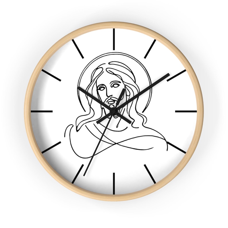 Minimalist Jesus Wall Clock Spiritual Home Decor, Religious Gift ...