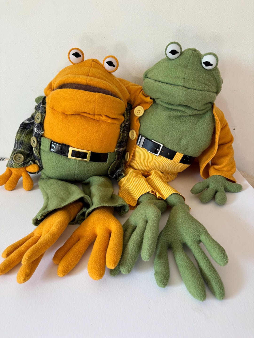 Handmade Frog and Toad Hand Puppets Extra Large Plush 34 Inches Arnold ...