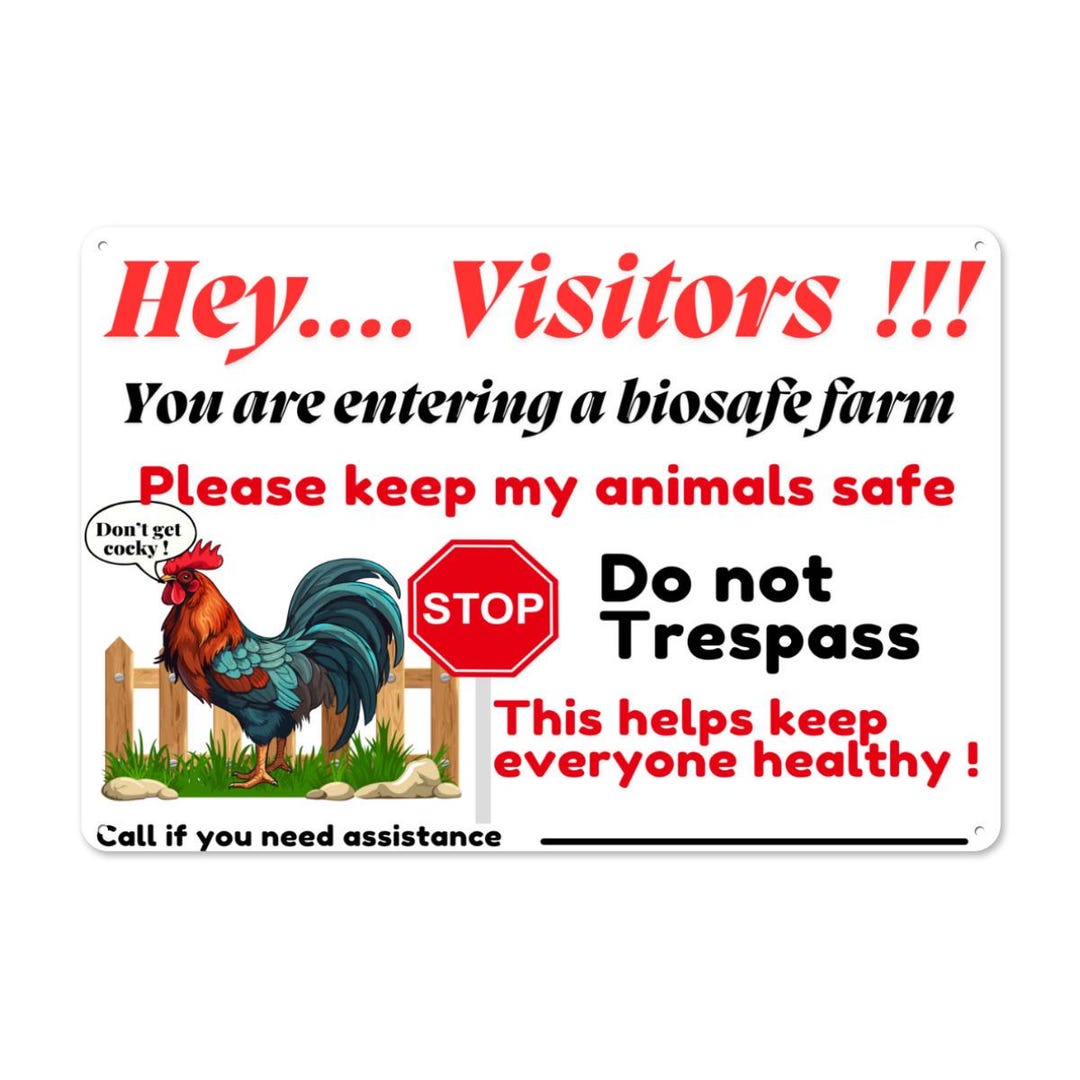 Farm Biosecurity Sign Chicken - Etsy