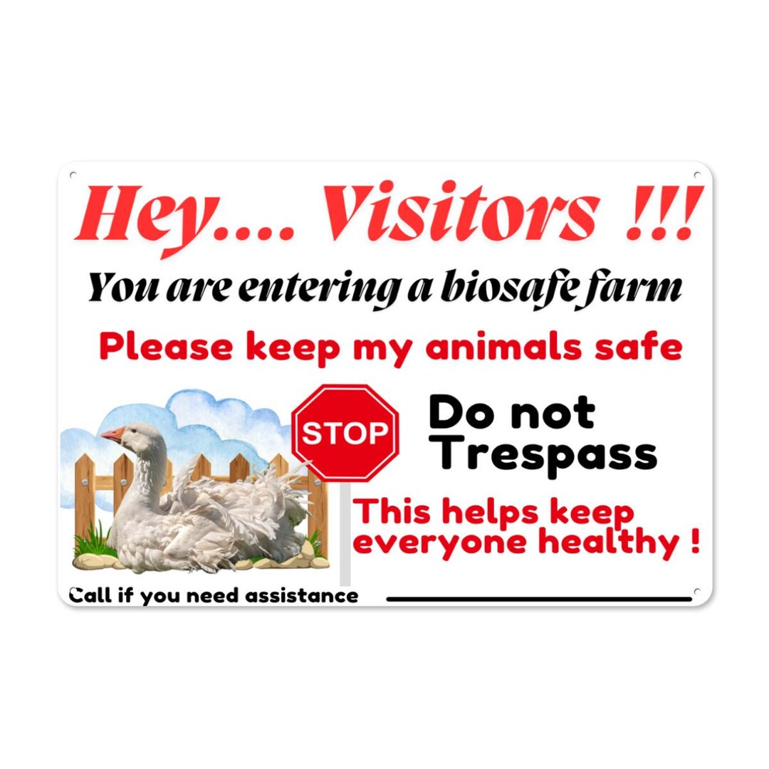 Biosecurity Sign Goose - Etsy