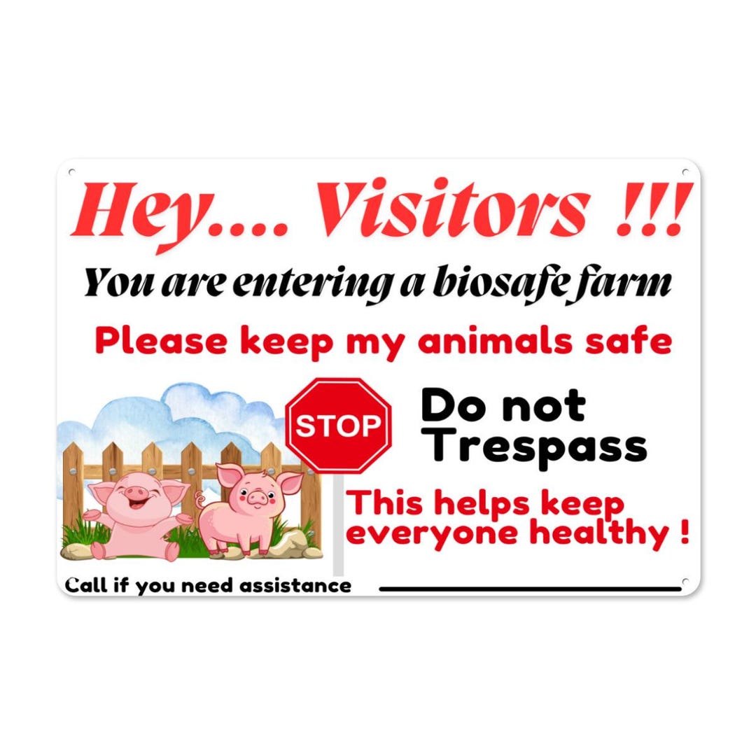 Biosecurity Sign Pigs - Etsy