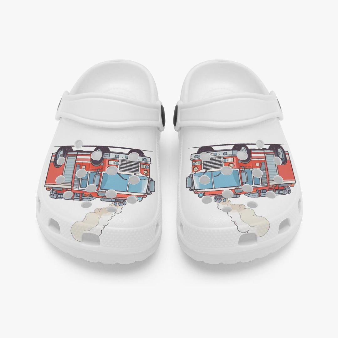 Kids Fire Truck Clogs Crocs - Etsy
