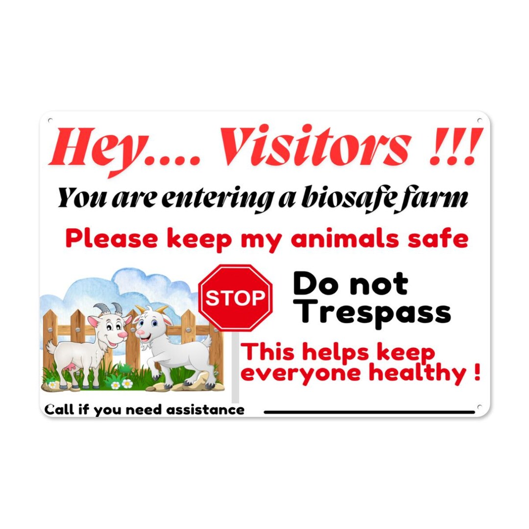 Biosecurity Sign Goats - Etsy