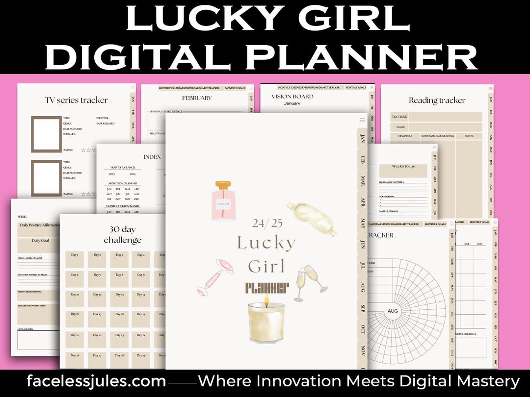 Lucky Girl Planner | Planner Dashboard | Girl Boss Planner ...