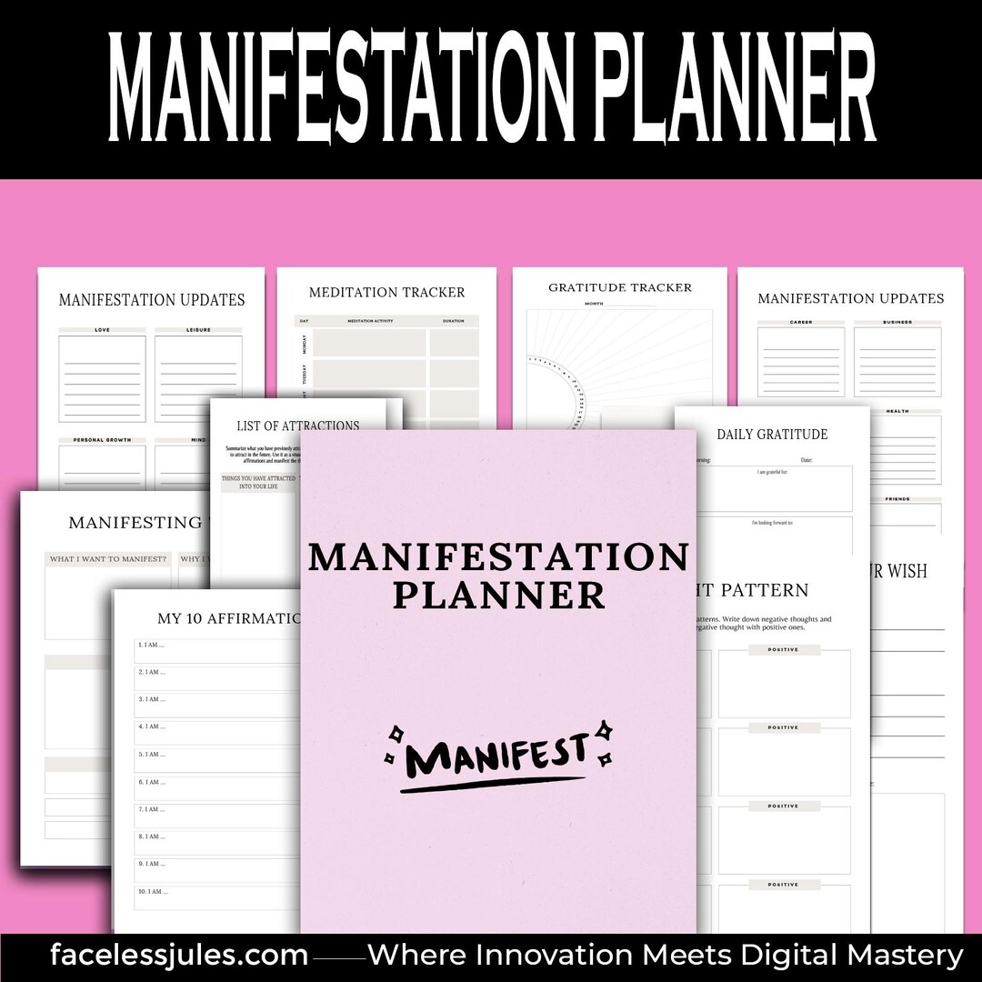 Manifest Planner | Manifesting Journal | Digital Manifest | Manifest ...
