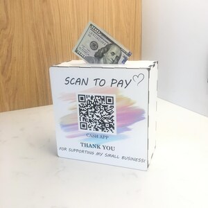 Custom QR Code Tip Jar: Portable Donation Box for Artists - Etsy