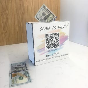 Custom QR Code Tip Jar: Portable Donation Box for Artists - Etsy