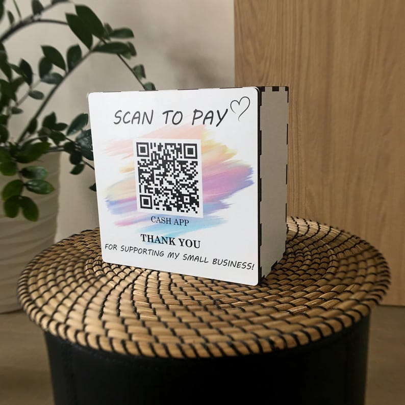 Custom QR Code Tip Jar: Portable Donation Box for Artists - Etsy