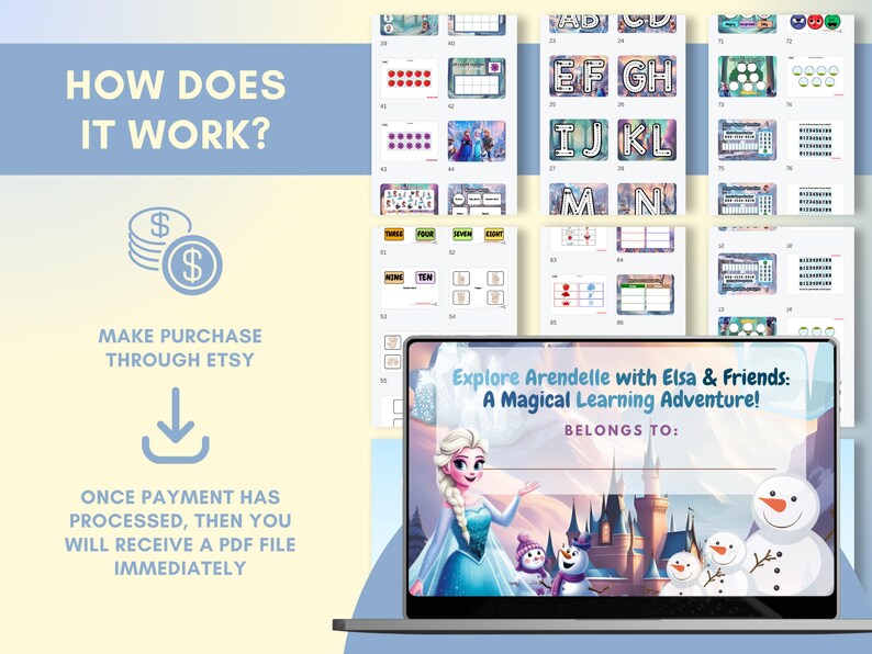 Frozen Theme Busy Book tracing, Shapes, Numbers, Letters Digital ...