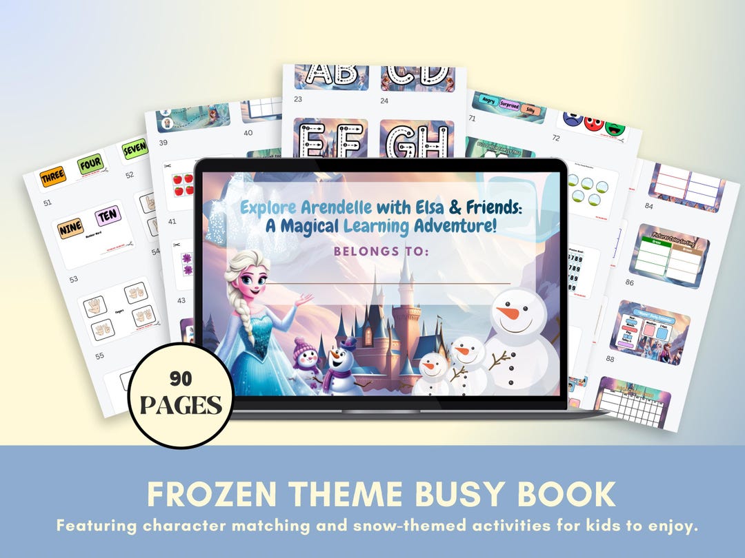 Frozen Theme Busy Book tracing, Shapes, Numbers, Letters Digital ...