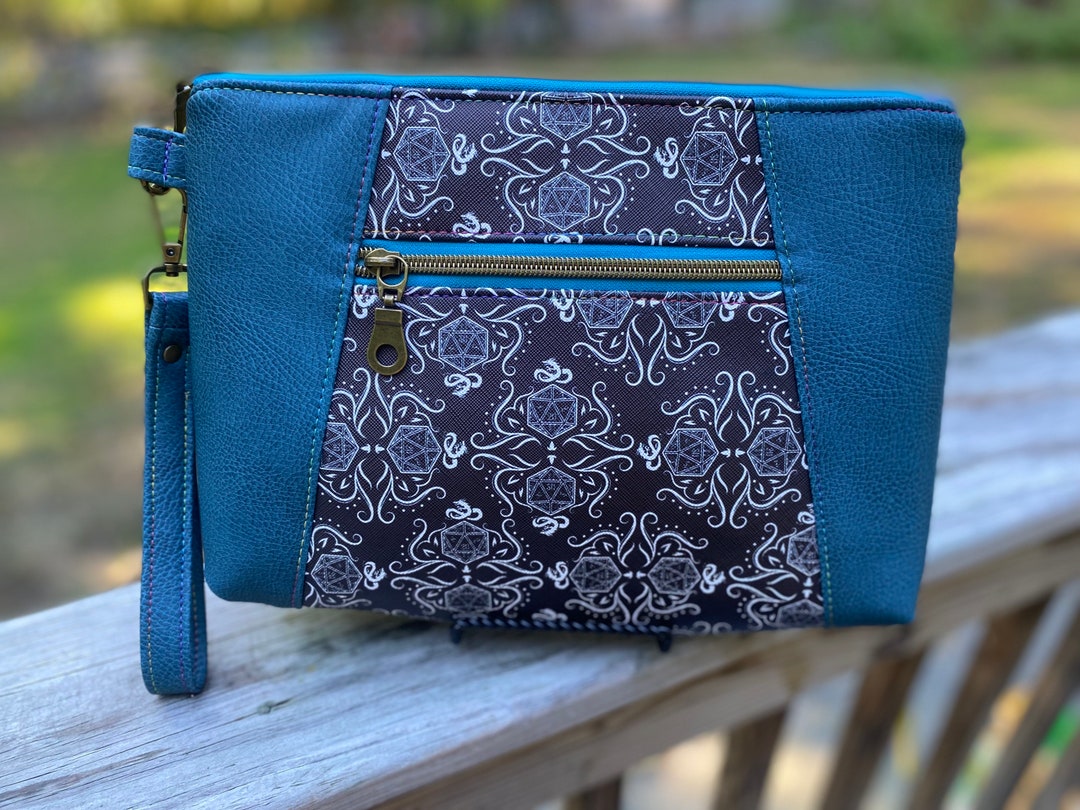 Teal Dnd Damask Themed Pouch or Wristlet - Etsy