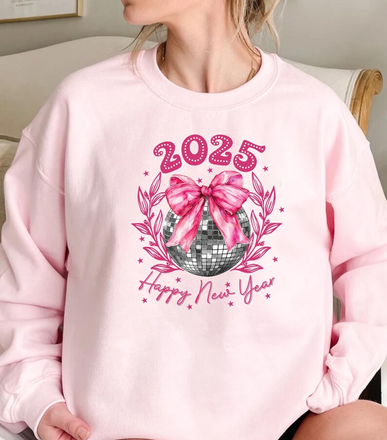 Pink 2025 Happy New Year Sweatshirt, 2025 Woman Sweatshirt, 2025 Girl ...