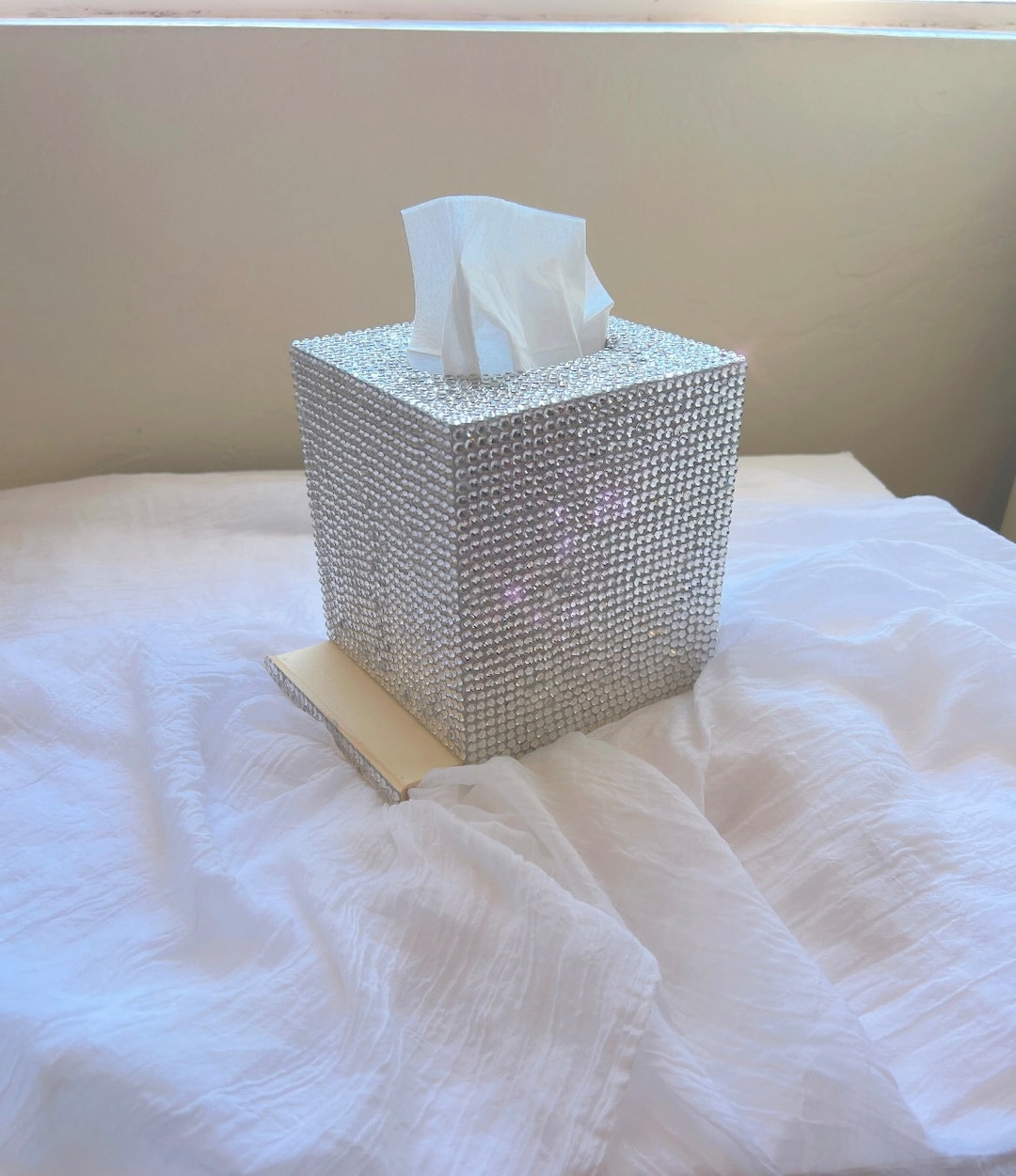 Sparkly Rhinestone Tissue Box Cover: Personalized Initial - Etsy