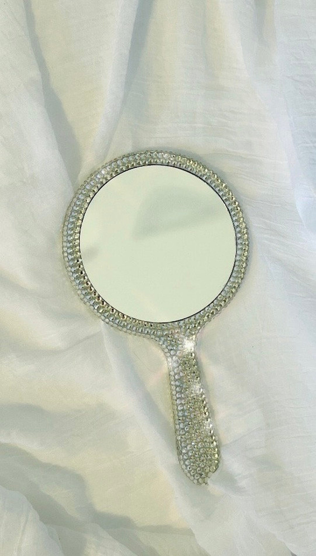 Hand Held Mirror With Rhinestones 1 and 3x Magnification Free Shipping ...