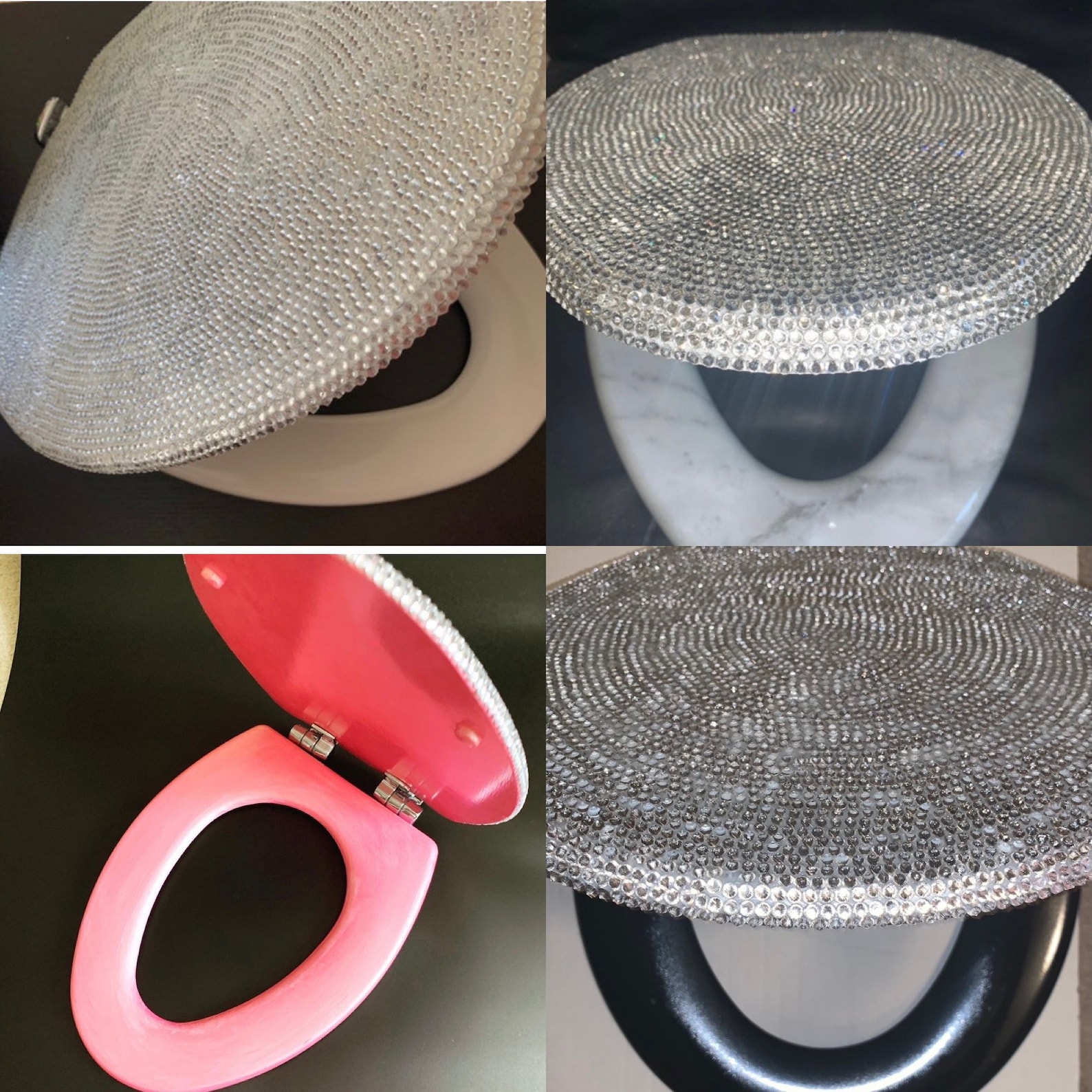 Bling Rhinestone Toilet Seat Powder Room Throne Lavatory Restroom ...