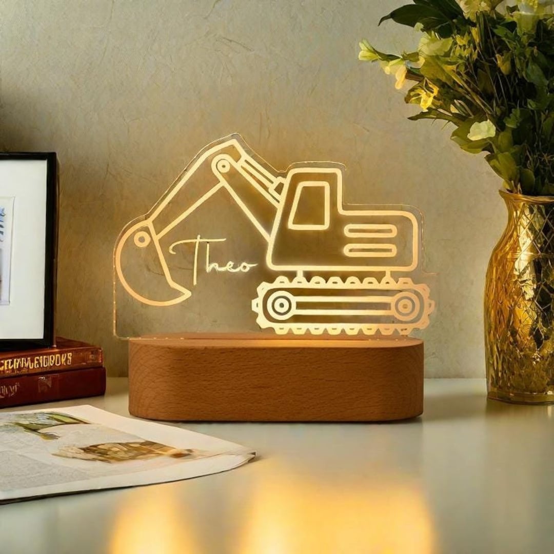 Personalised Tractor Night Light,nursery Decor,kids Gift,night Light ...