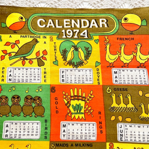 1972 Calendar - Etsy