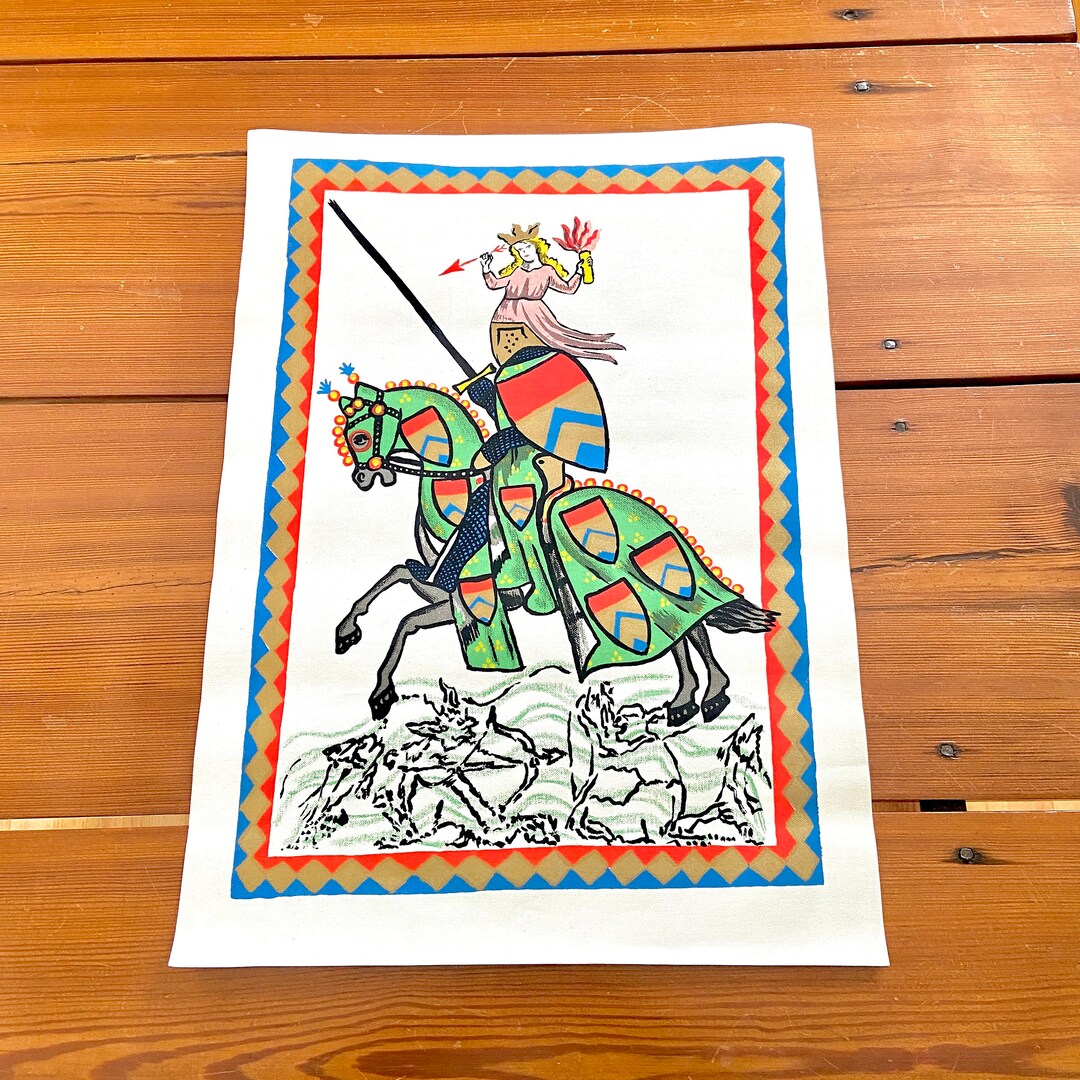 Canvas Poster Medieval Knight on Horseback Manesse Codex Illumination ...