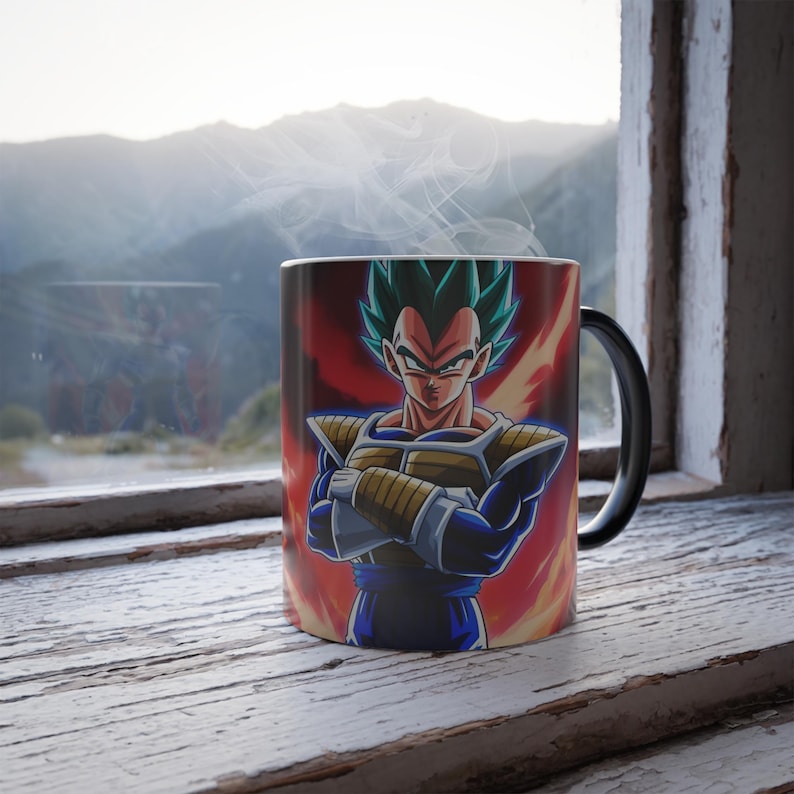 Dragonball Vegeta Color Morphing Mug, Heat Sensitive Coffee Cup, Super ...