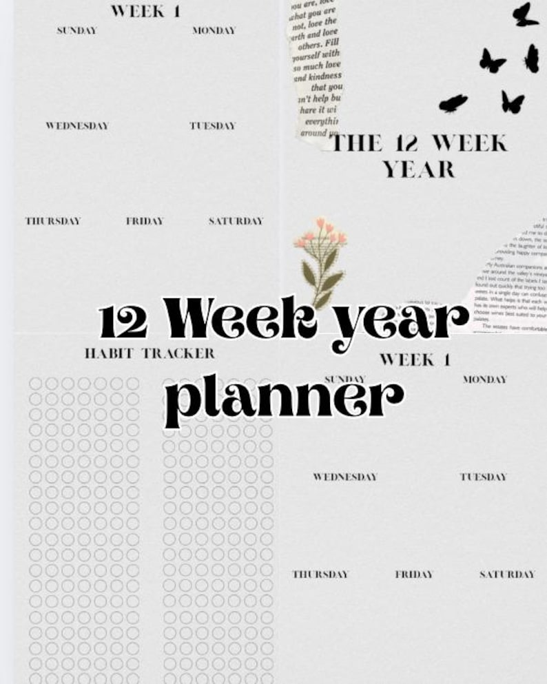 12 Week Year Digital Planner - Etsy