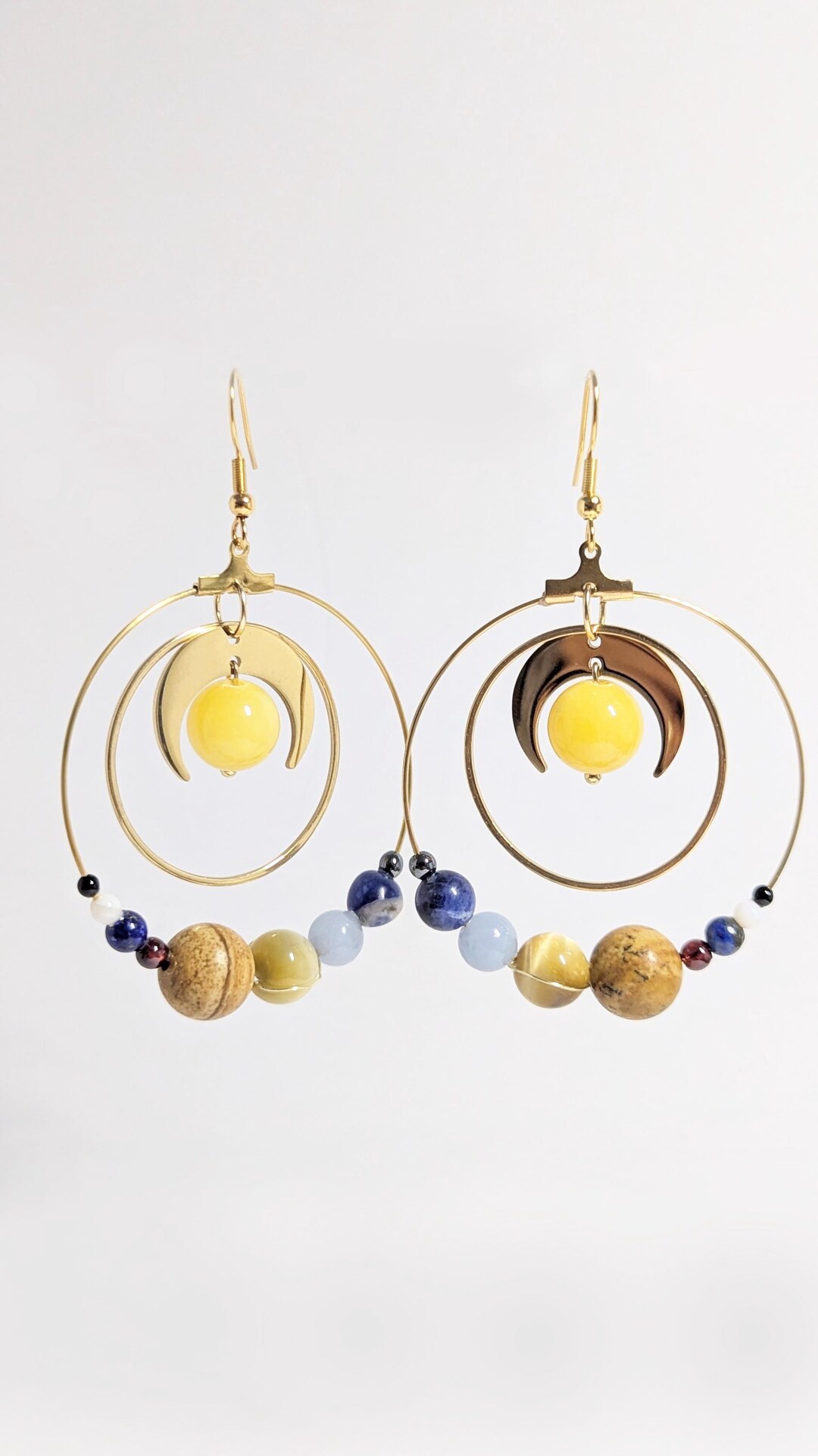 Solar System Hoop Earrings, Celestial Jewelry, Nerd Outer Space Gift ...
