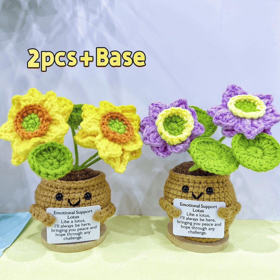 Handmade Crochet Lotus,emotional Support Plant,emotional Support Friend ...