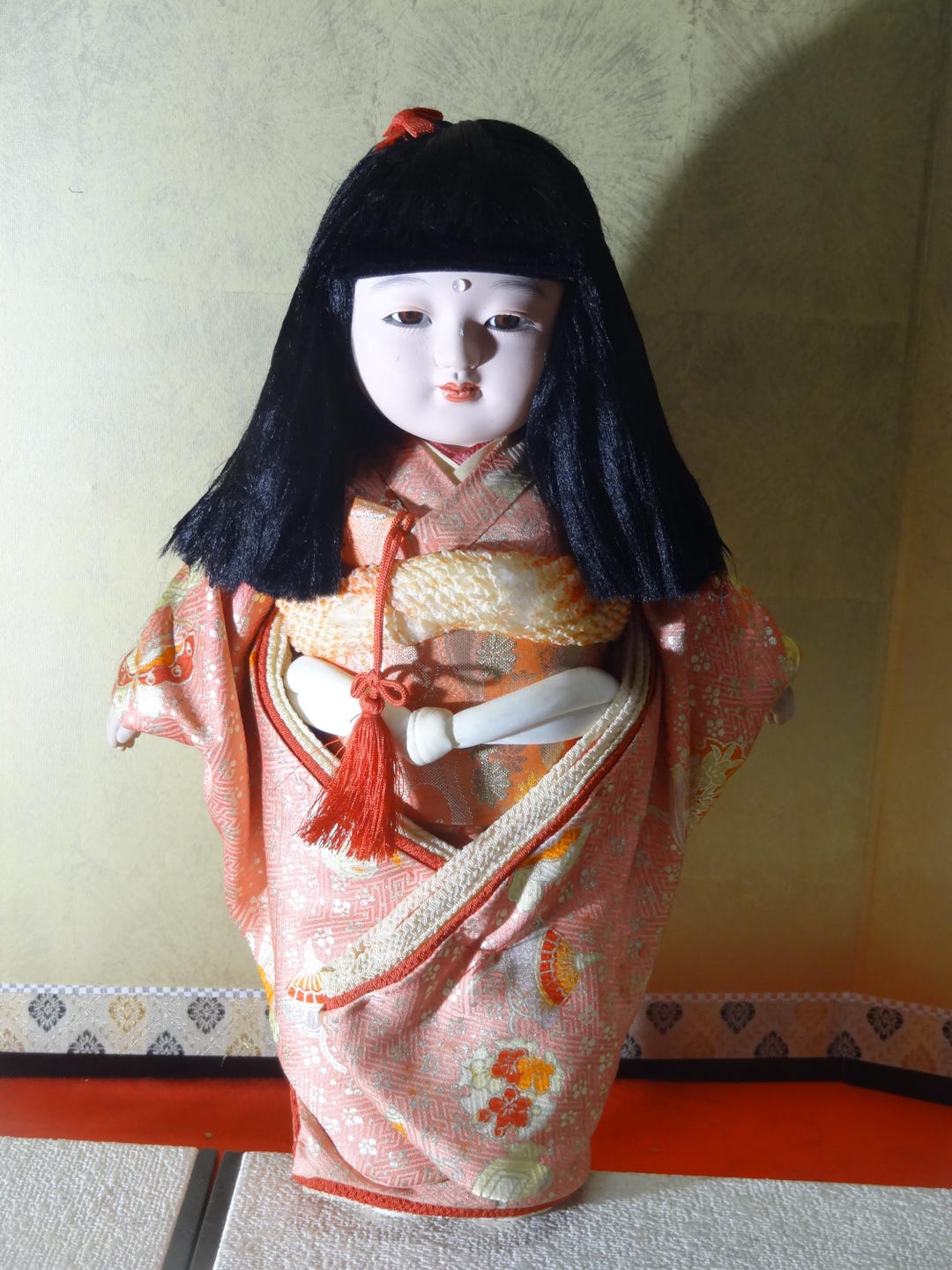 Antique Japanese Ichimatsu Doll 38cm in Pink Kimono - Traditional ...